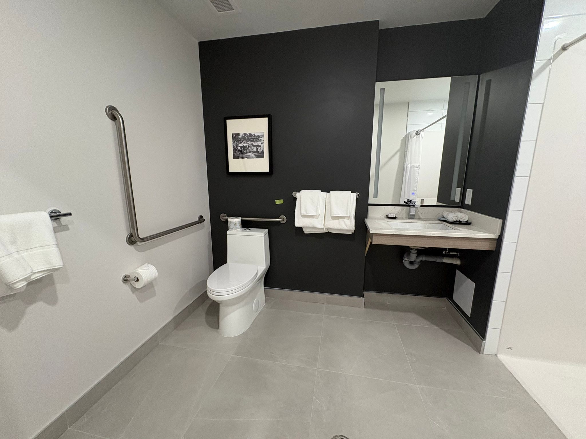 Quarto, 1 cama queen-size, adaptado para pessoas com dificuldades de mobilidade, não fumadores | Casa de banho