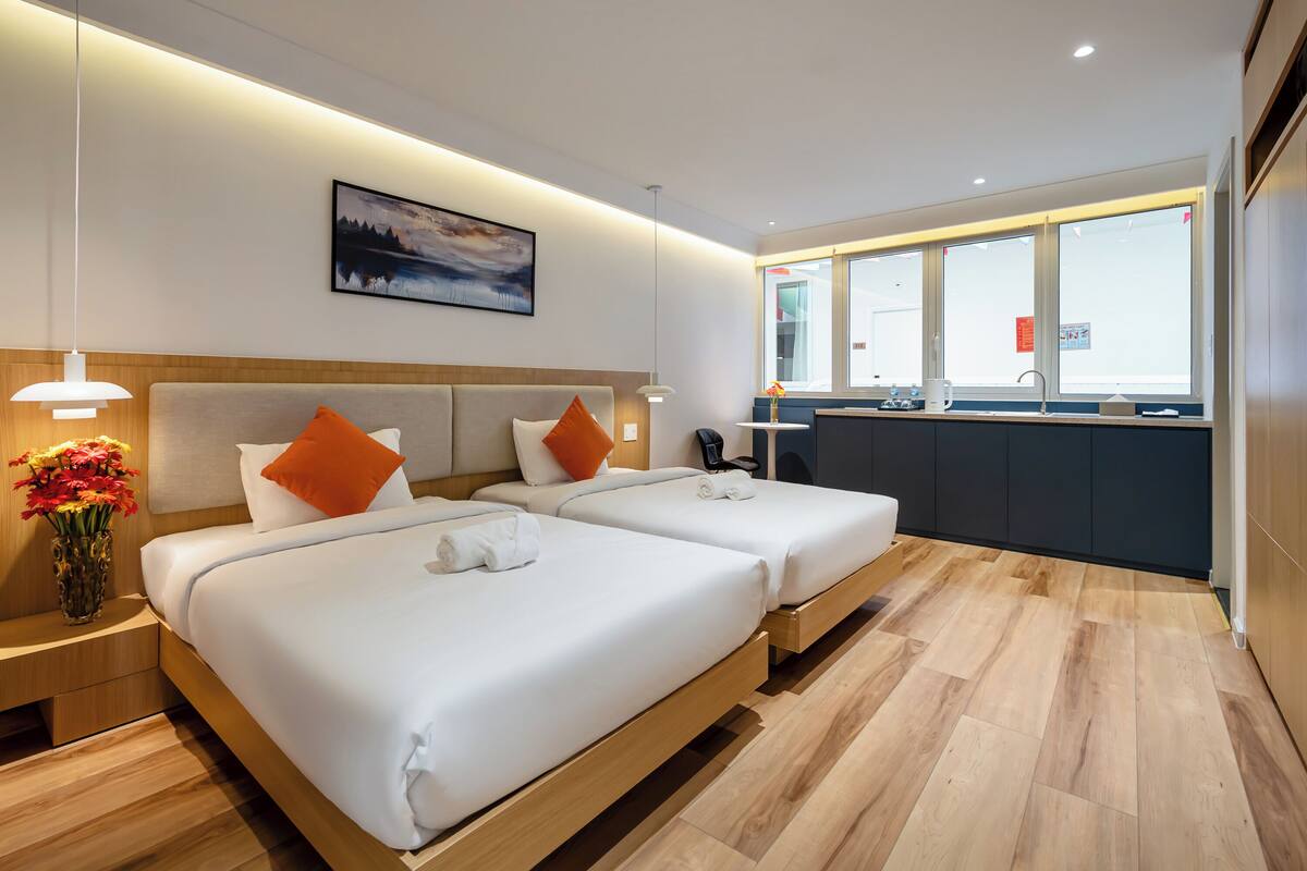 Quarto casal ou duplo premium | Frigobar, escrivaninha, Wi-Fi de cortesia, roupa de cama