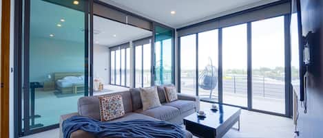 Vila, vista para a piscina | Planta do andar