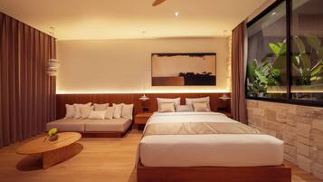 Villa de Luxo, 2 quartos, piscina privativa | Secretária, secretária adequada para computadores portáteis