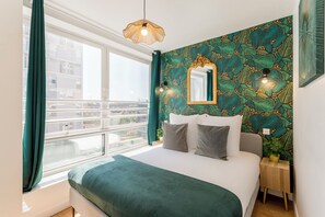 Apartamento, vista para o jardim | Roupa hipoalergénica, camas de colchão pillowtop 