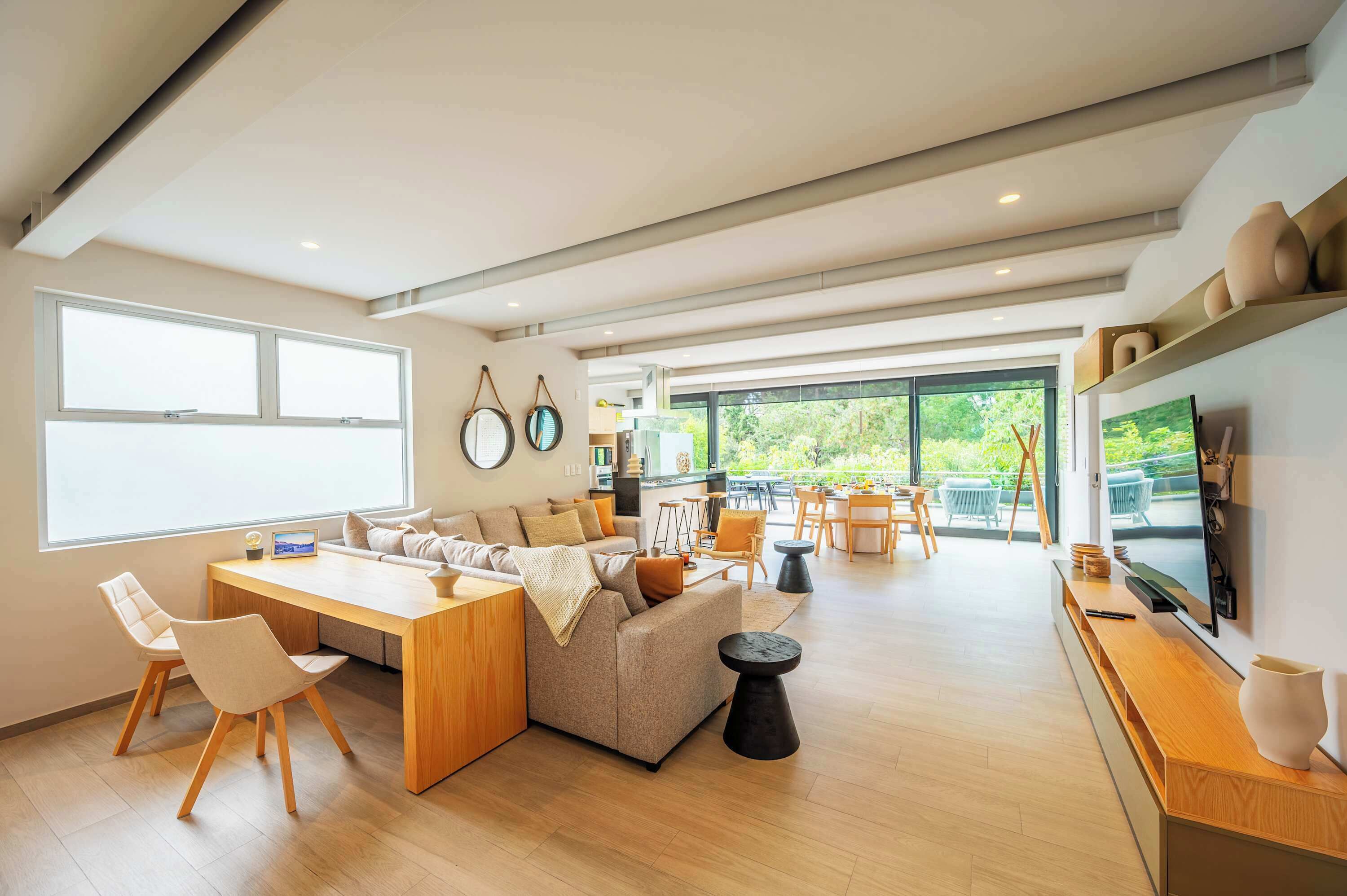 Apartamento superluxo, 2 quartos, vista para o parque | Área de estar