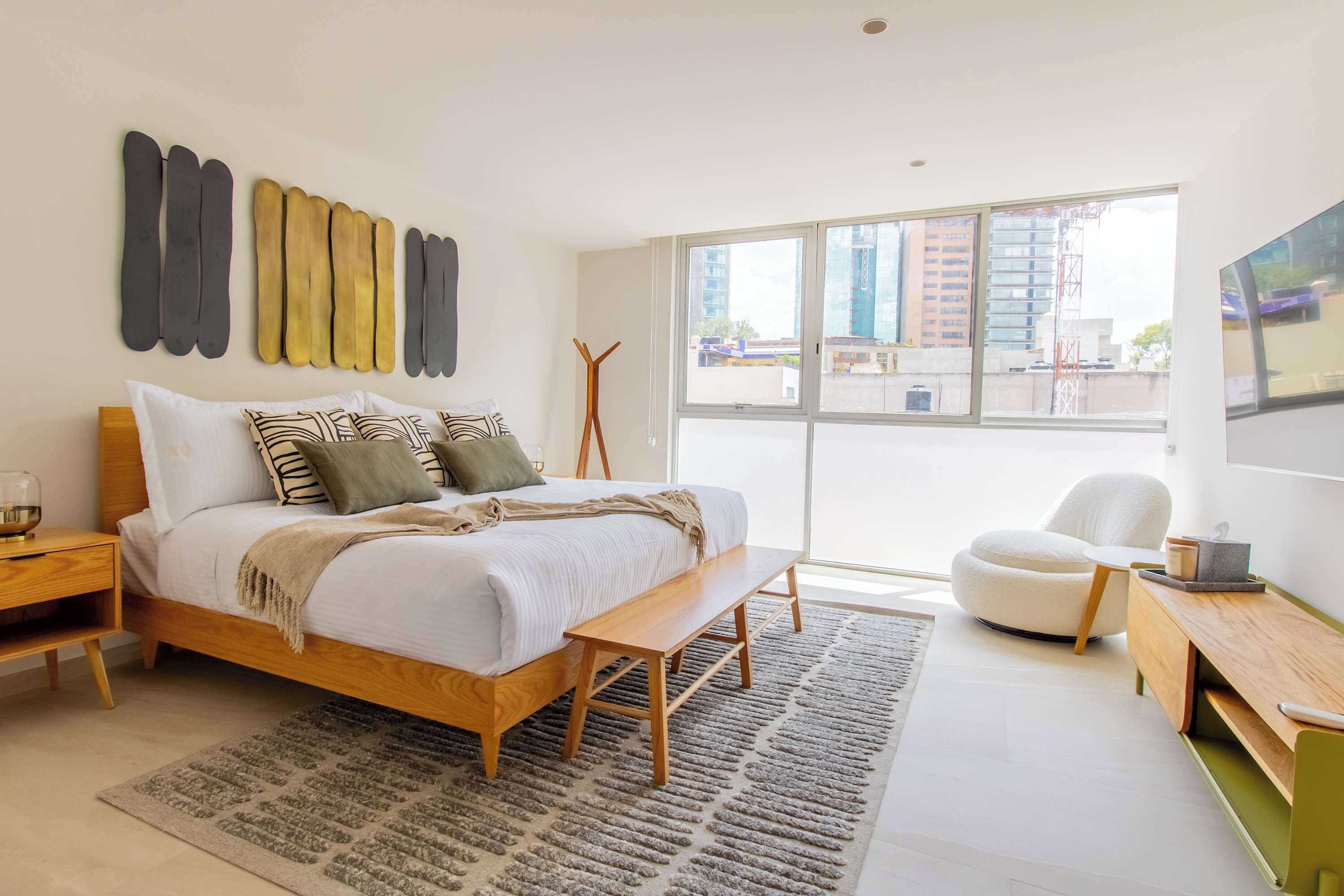 Apartamento de Luxo, 2 quartos, Vista para a cidade | Cofre no quarto, secretária 
