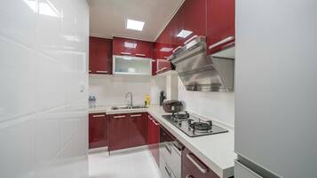 Apartamento Superior, 2 quartos, Vista para a cidade | Cozinha privada