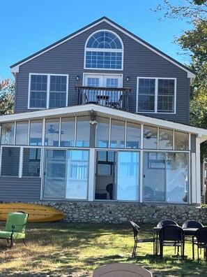 Newly renovated 3 BR beachfront w/ panoramic view of Sebago Lake ...