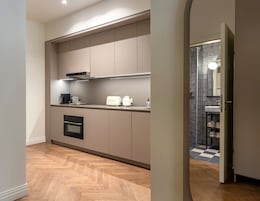 Apartamento Executivo | Cozinha privada | Minifrigorífico, um micro-ondas, uma placa de cozinha