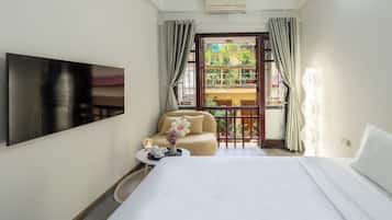 Quarto Duplo Superior, Vista para a cidade | Secretária, Wi-fi grátis