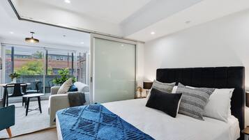 Apartamento | 1 quarto, ferro/tábua de engomar, roupa de cama fornecida