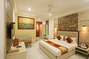 Quarto executivo, 1 quarto, vista para a cidade | Roupas de cama de algodão egípcio, roupas de cama premium