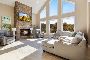 Casa, várias camas, pátio (All Docked Out) | Sala de estar