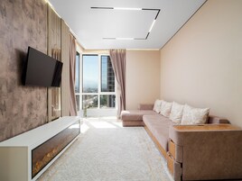 Apartamento Comfort, 2 quartos, casa de banho privativa | Cofre no quarto, secretária adequada para computadores portáteis 