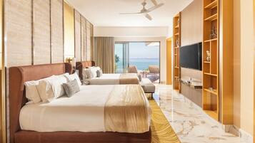 Suite Júnior, 2 camas queen-size, varanda, vista para o oceano | Minibar, secretária, Wi-fi grátis, roupa de cama fornecida