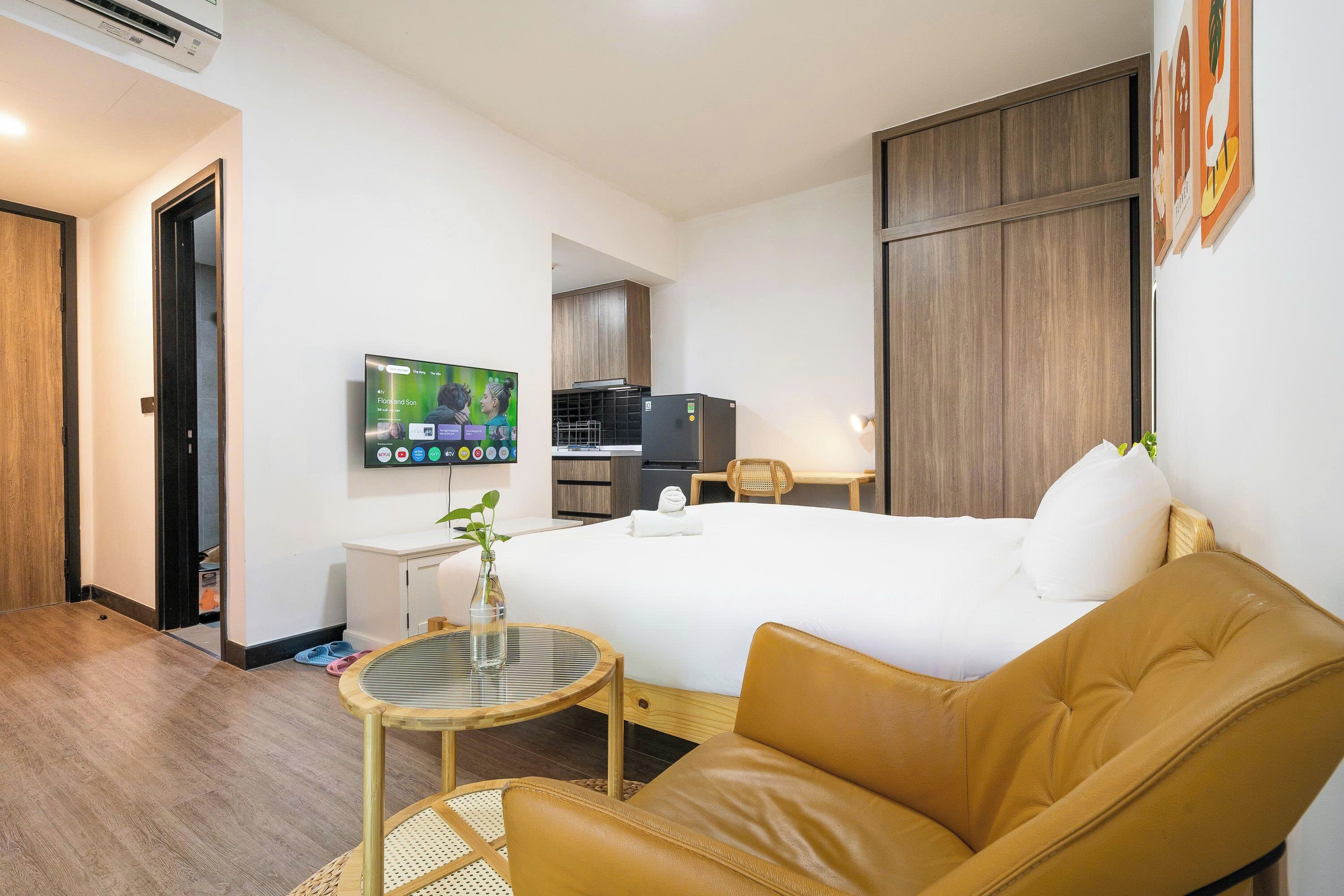 Estúdio Deluxe, vista para o rio | Sala de estar