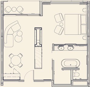 Suíte executiva, sacada | Planta do andar