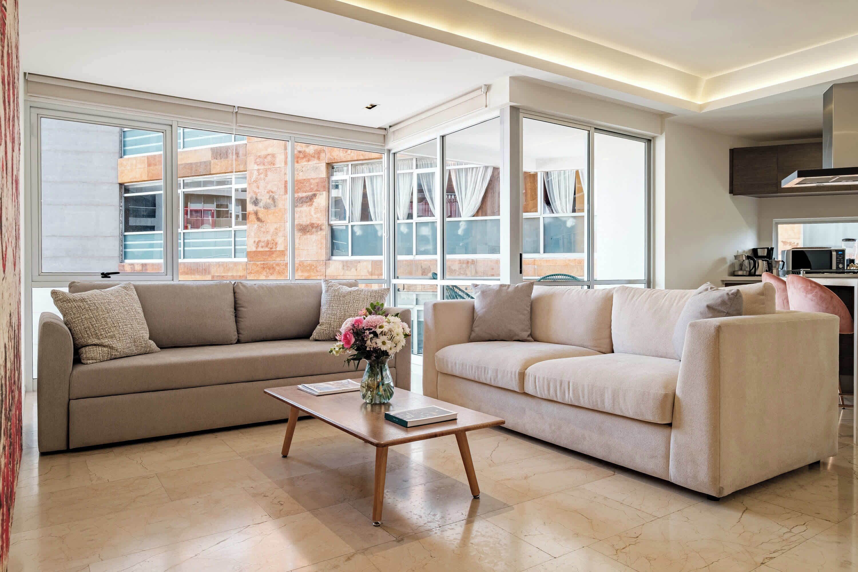 Apartamento, 1 cama queen-size e sofá-cama, varanda, Vista para a cidade (Hares Polanco-705) | Sala de estar