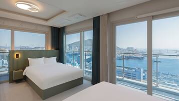 Terrace Family Jagalchi Corner Ocean | Roupas de cama premium, quartos à prova de som, Wi-Fi de cortesia