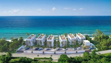 Apartamento, 2 quartos, sacada, vista para o jardim | Fachada