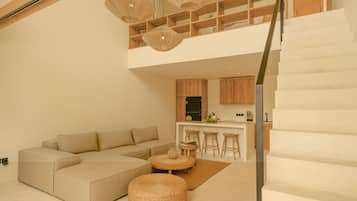 Vila conforto, 1 quarto | Cozinha privada | Geladeira, cooktop, lava-louças, torradeira