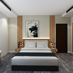 Suíte luxo | Cofres nos quartos, espaço de trabalho para notebook