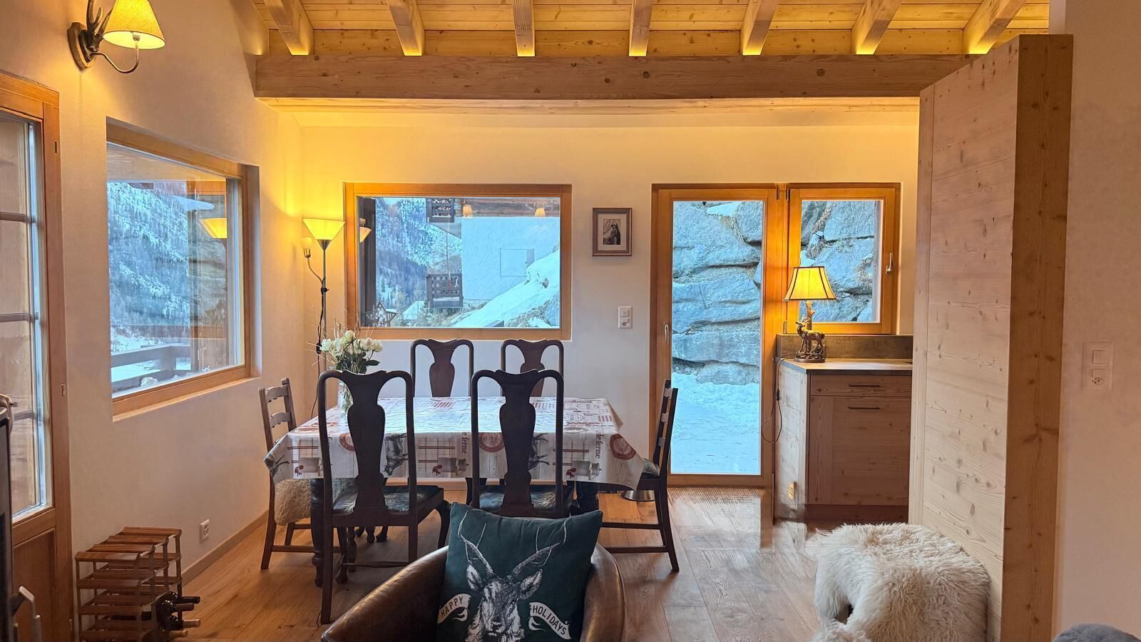 Very Comfortable Chalet For 3-5 Persons : Living With Wood-stove - Kitchen With Dishwasher, Microwav - Zinal