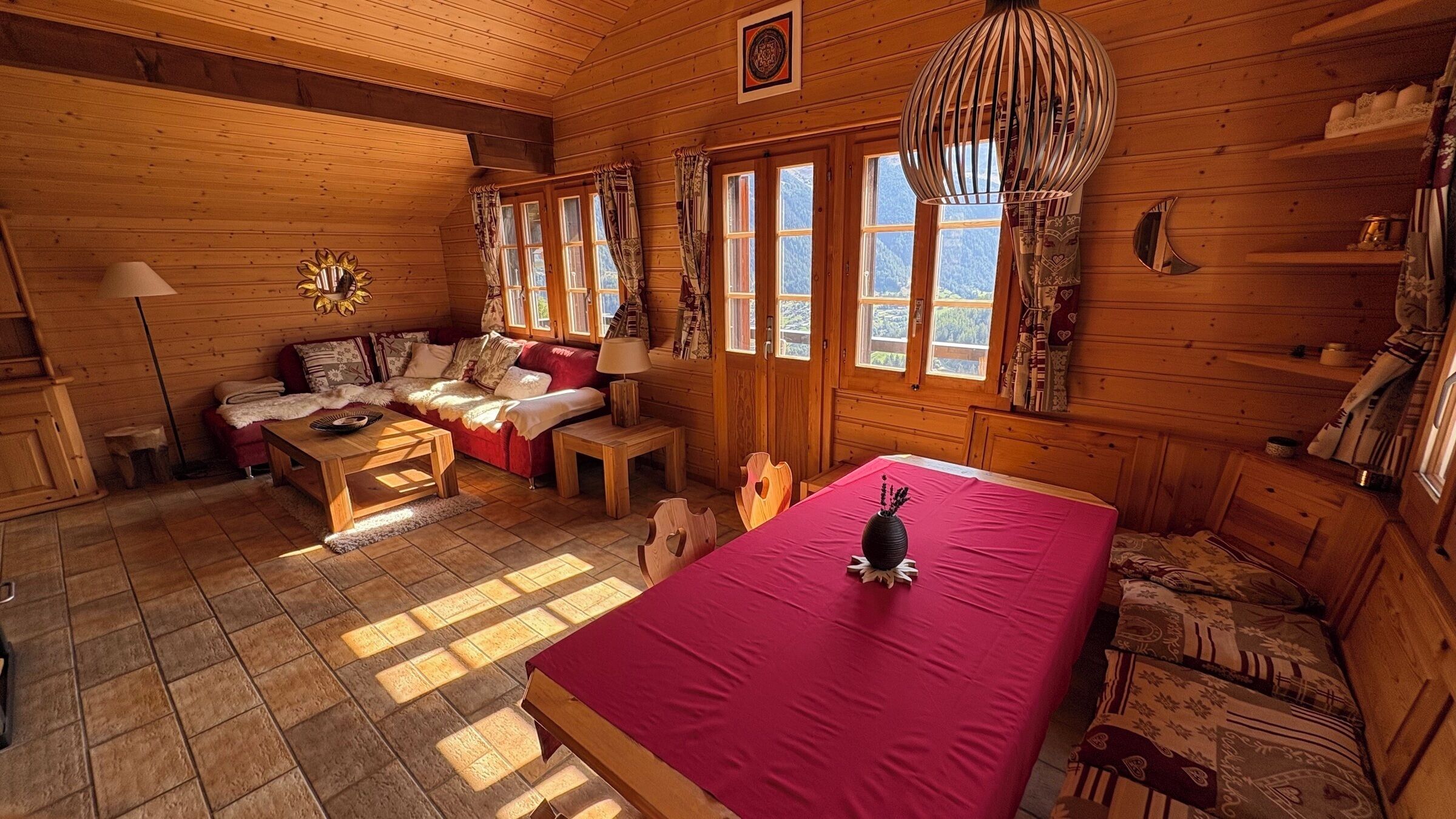 Comfortable Chalet For 5-7 Persons: Living Room With Wood Stove And Sofa Bed - Kitchen - Nespresso C - Switzerland