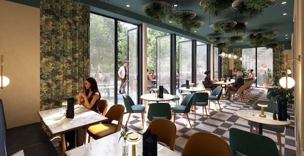 2 restaurantes, café da manhã, culinária britânica