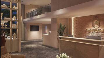 Área de estar no saguão