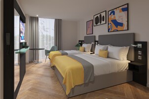 Quarto Duplo Deluxe | Secretária, quartos insonorizados, ferro/tábua de engomar, Wi-fi grátis 