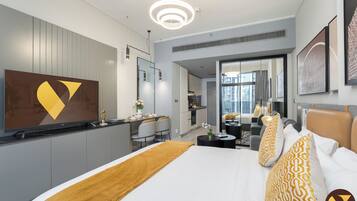 Estúdio, varanda, Vista para a cidade | Berços/camas para crianças, Wi-fi grátis, roupa de cama fornecida