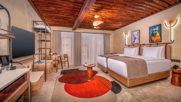 Quarto Twin Panorâmico, terraço, Vista para a cidade | Roupa de alta qualidade, minibar, cofre no quarto, secretária