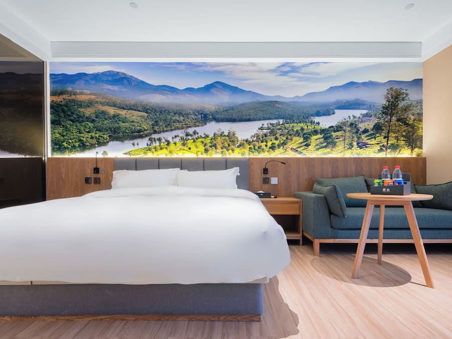 Quarto Clássico com Cama de Casal, Vista para a cidade | Edredões de penas, secretária, cortinas/cortinados opacos