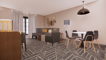 Suite Presidencial, Vista para a cidade | Sala de estar | Smart TV de 55 polegadas com canais por cabo, Netflix 
