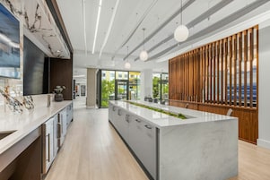 Apartamento de Luxo, 2 quartos, cozinha | Cozinha privada | Uma máquina de café expresso, uma cafeteira/bule, um frigorífico