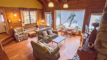 Cabana família, vista para o lago | Área de estar