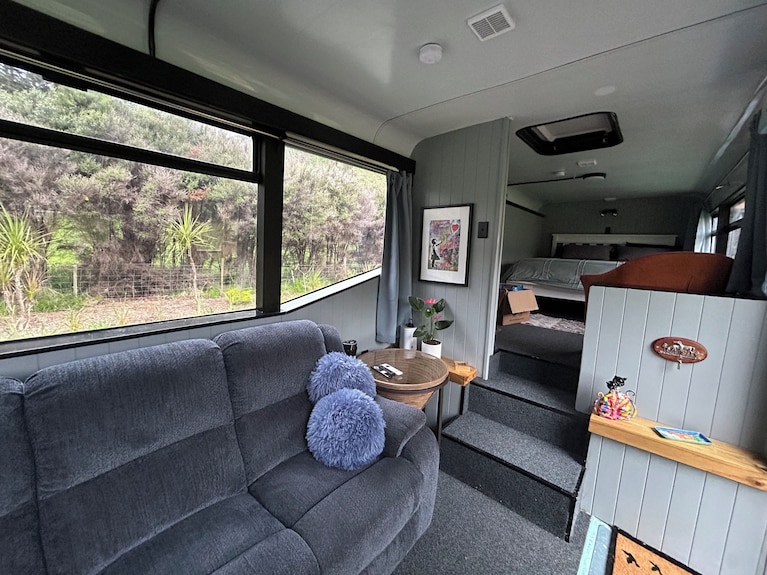 Escape To Tranquillity: The Bus Stop Your Tiny Home Bus Retreat - Wairarapa