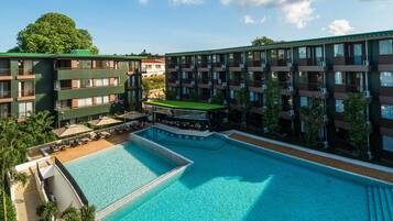 Quarto Twin Standard, 1 cama individual, vista para a piscina | Cofre no quarto, Wi-fi grátis