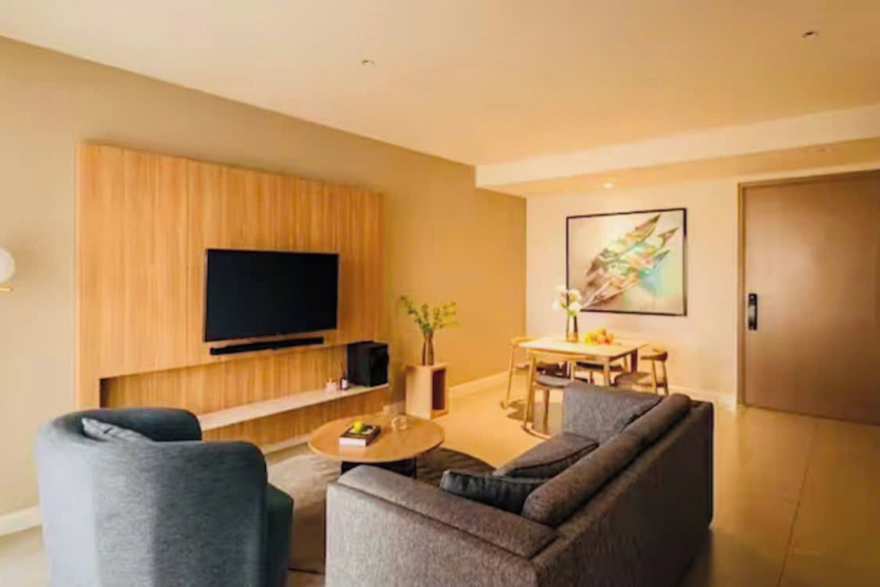 Suite Presidencial, 2 quartos, acesso ao Club Lounge, Vista para a cidade | Lençóis de algodão egípcio, roupa de alta qualidade, edredões de penas 