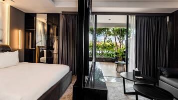 Suite-Estúdio Deluxe, 1 cama king-size, vista para o jardim | Vista para o jardim
