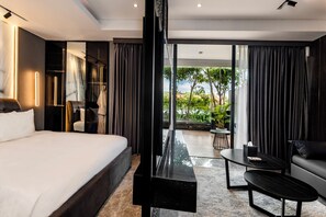 Suíte estúdio luxo, 1 cama King, vista para o jardim | Vista para o jardim