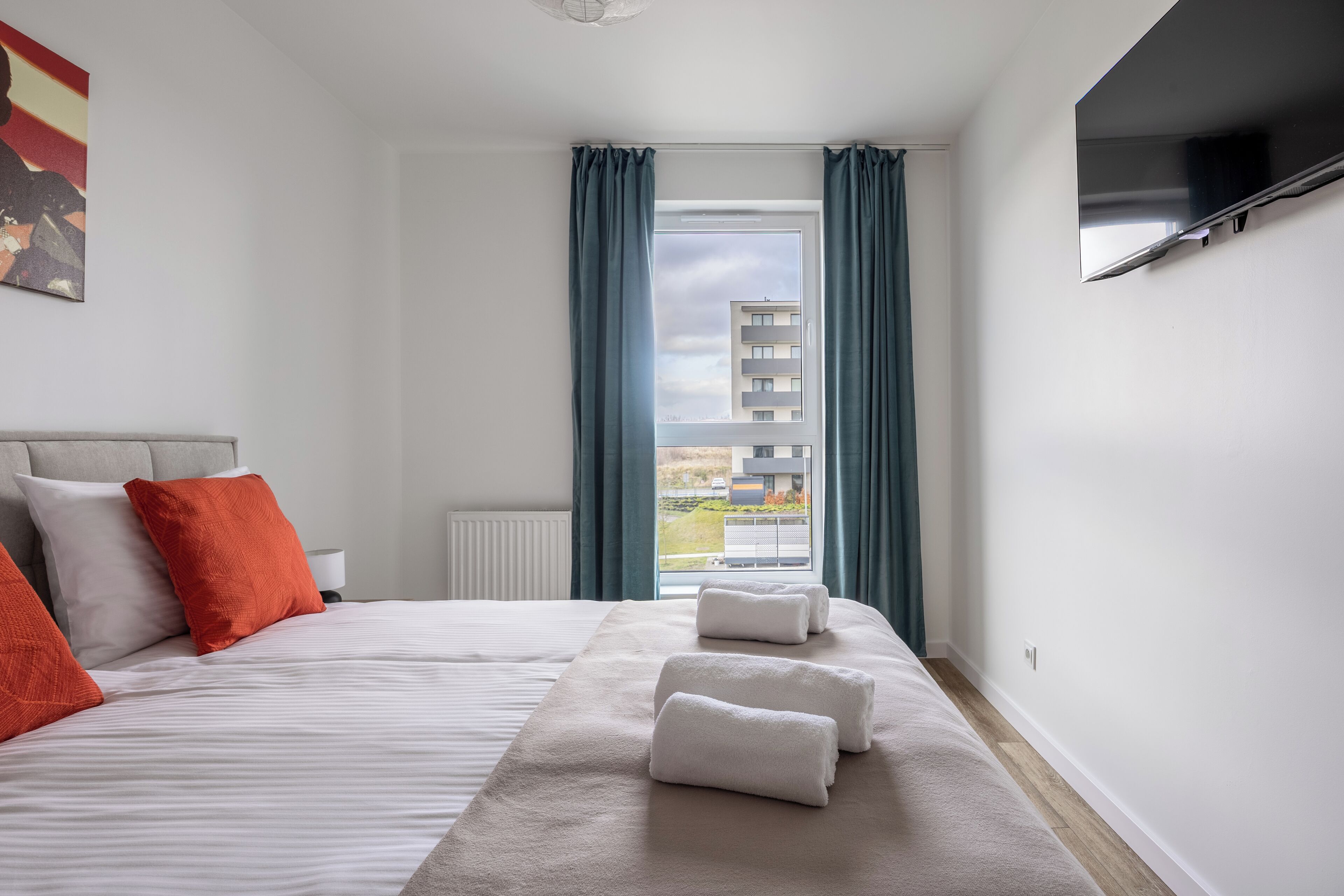 Apartamento Familiar, varanda | Cortinas/cortinados opacos, ferro/tábua de engomar, Wi-fi grátis 