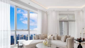 Apartamento, varanda, Vista para a cidade | Sala de estar