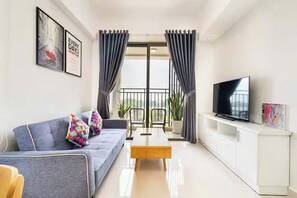 Suíte família, 3 quartos, acesso ao Club Lounge, vista para a cidade | Roupas de cama de algodão egípcio, roupas de cama premium