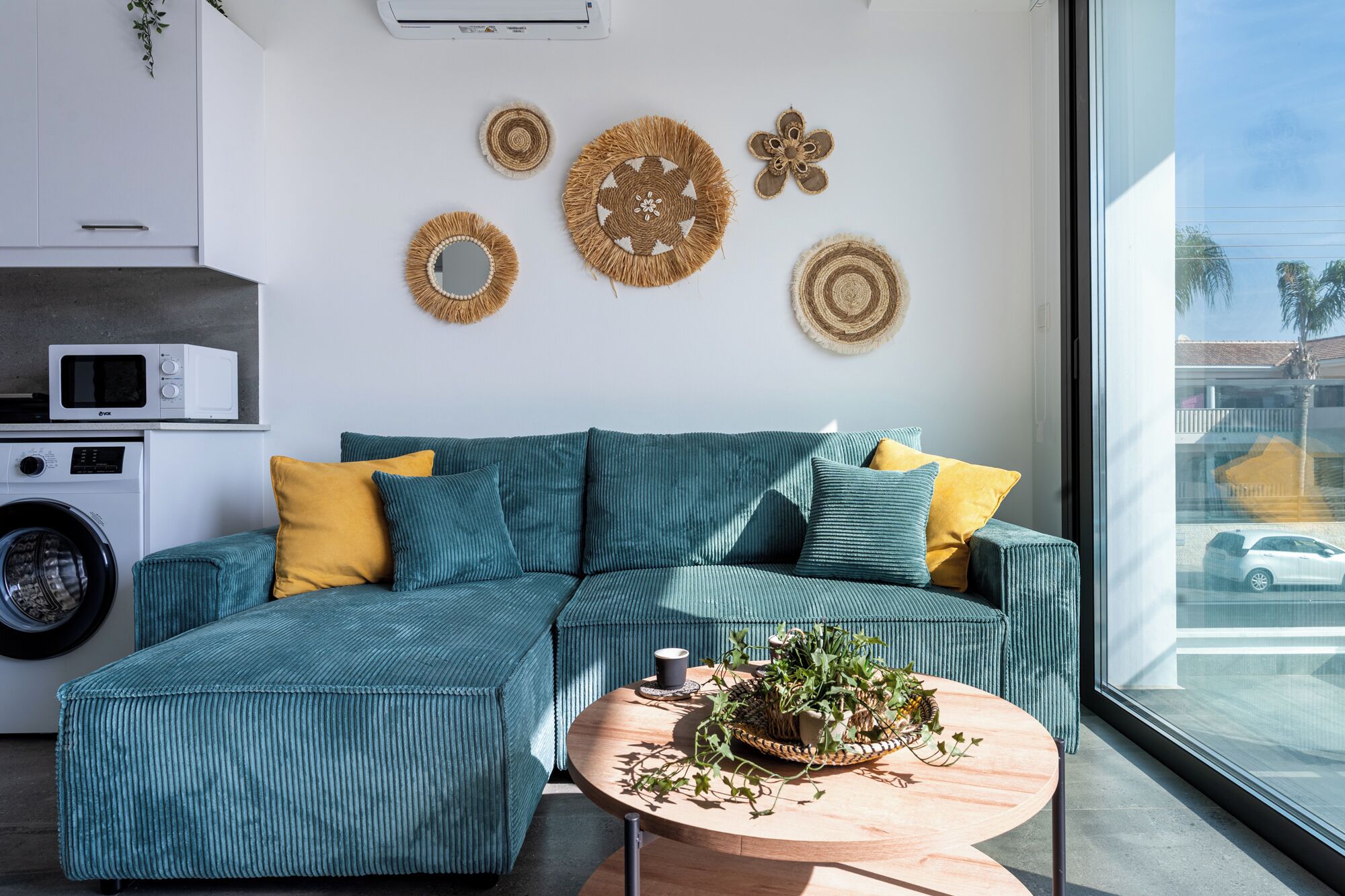 Apartamento, 1 cama de casal e sofá-cama, cozinha, Vista para a cidade | Sala | Smart TV, Netflix, serviços de streaming 