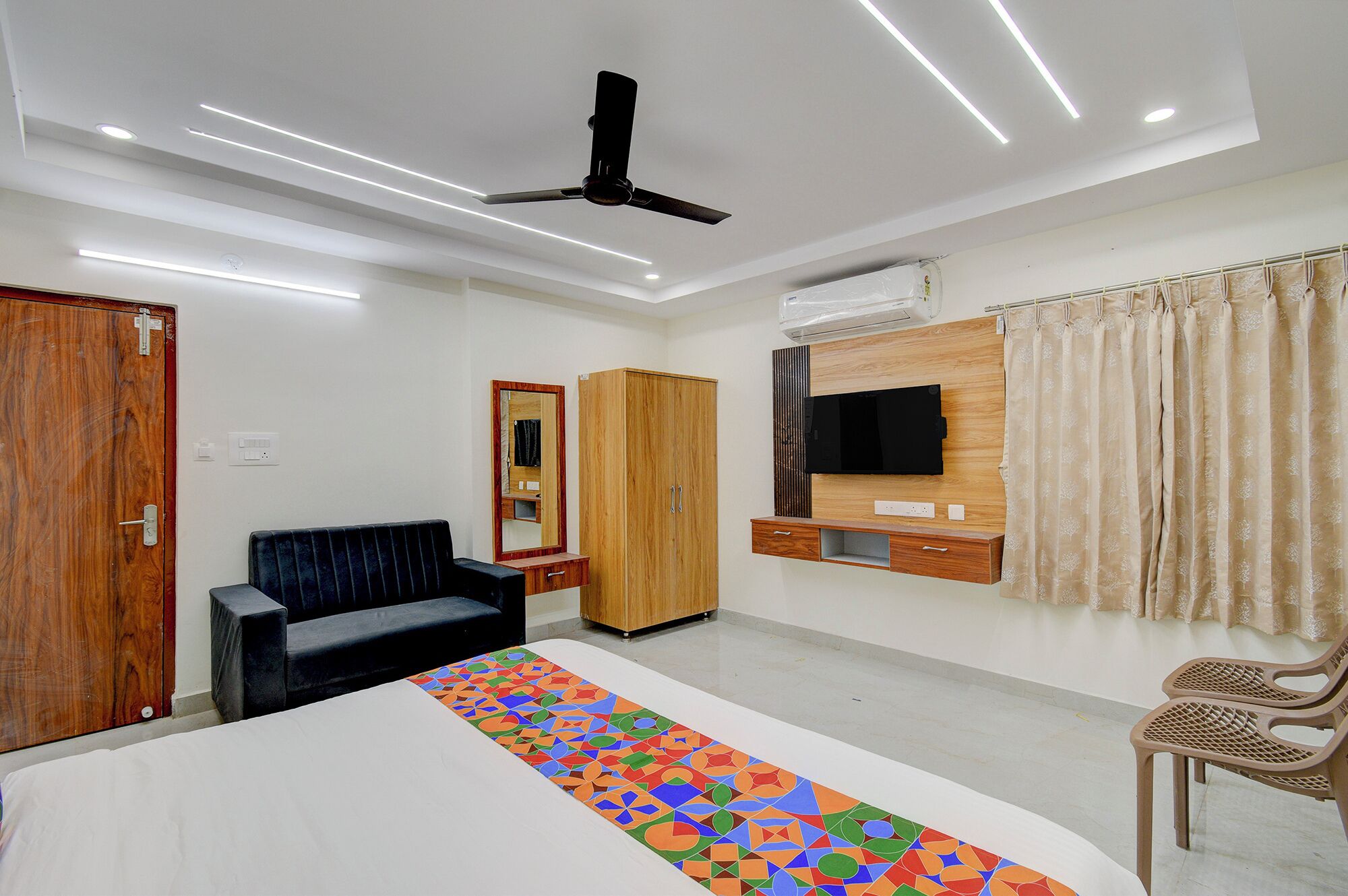 Lençóis de algodão egípcio, roupa de alta qualidade, cofre no quarto 