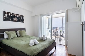 Apartamento, 1 cama de casal, cozinha, Vista para a cidade | Lençóis de algodão egípcio, roupa de alta qualidade 