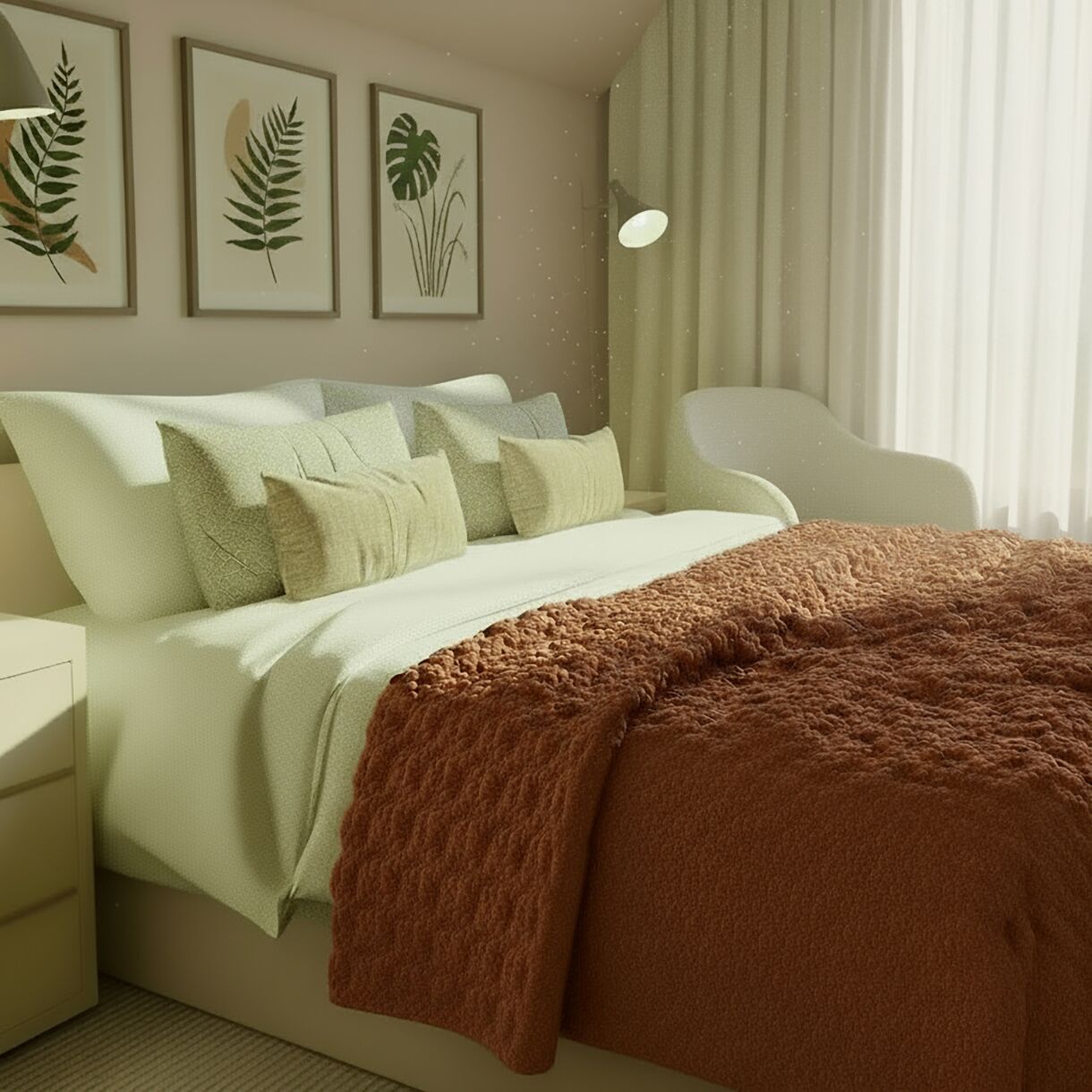 Quarto quádruplo família, vista para o jardim | Individualmente decorados, individualmente mobiliados, escrivaninha