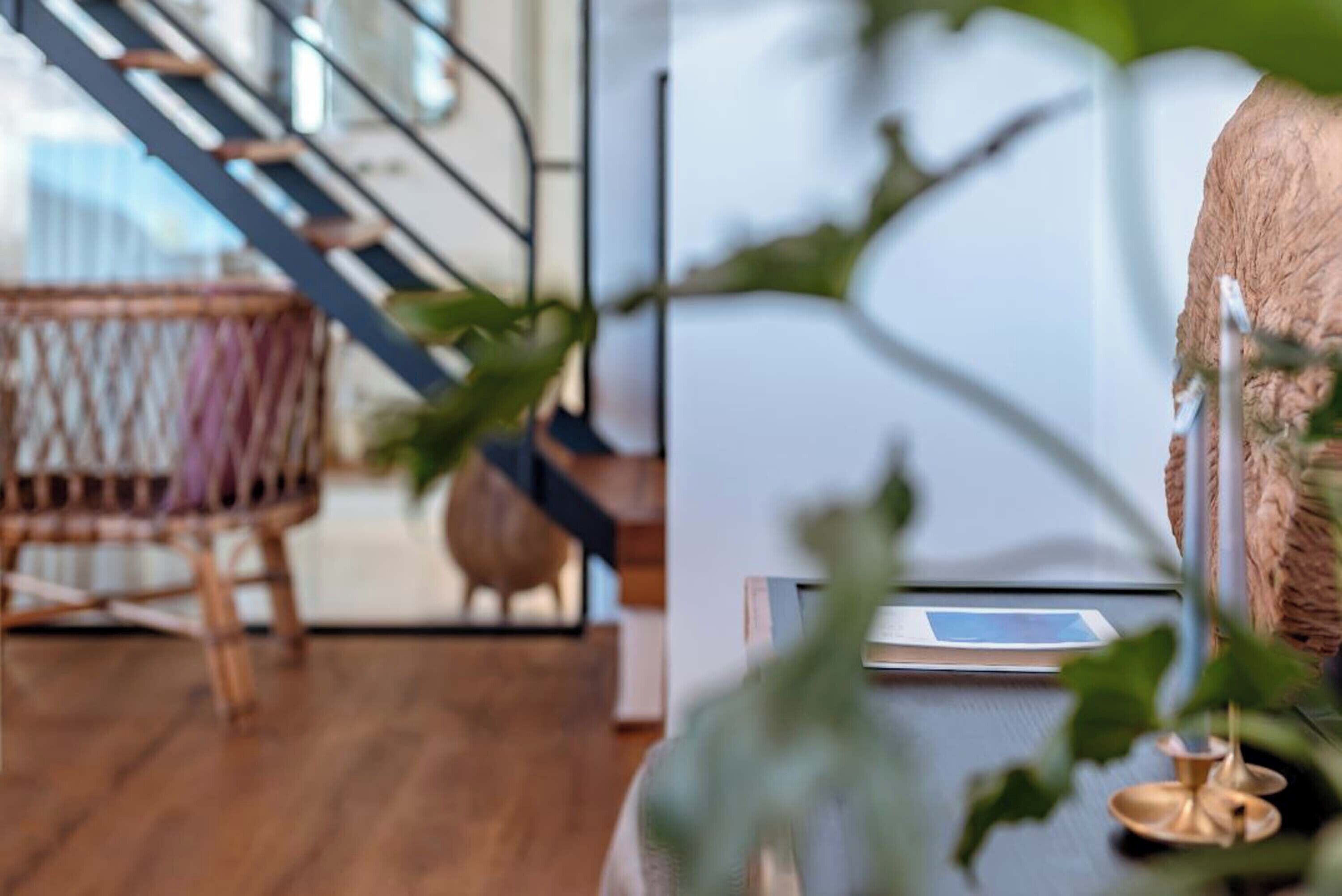 Duplex família, vista para o oceano | Escrivaninha, espaço de trabalho para notebook, cortinas blackout