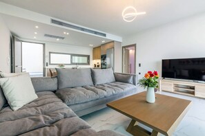 Villa de Luxo, 2 quartos, vista para o mar | Sala de estar