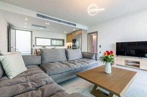 Villa de Luxo, 2 quartos, vista para o mar | Sala de estar