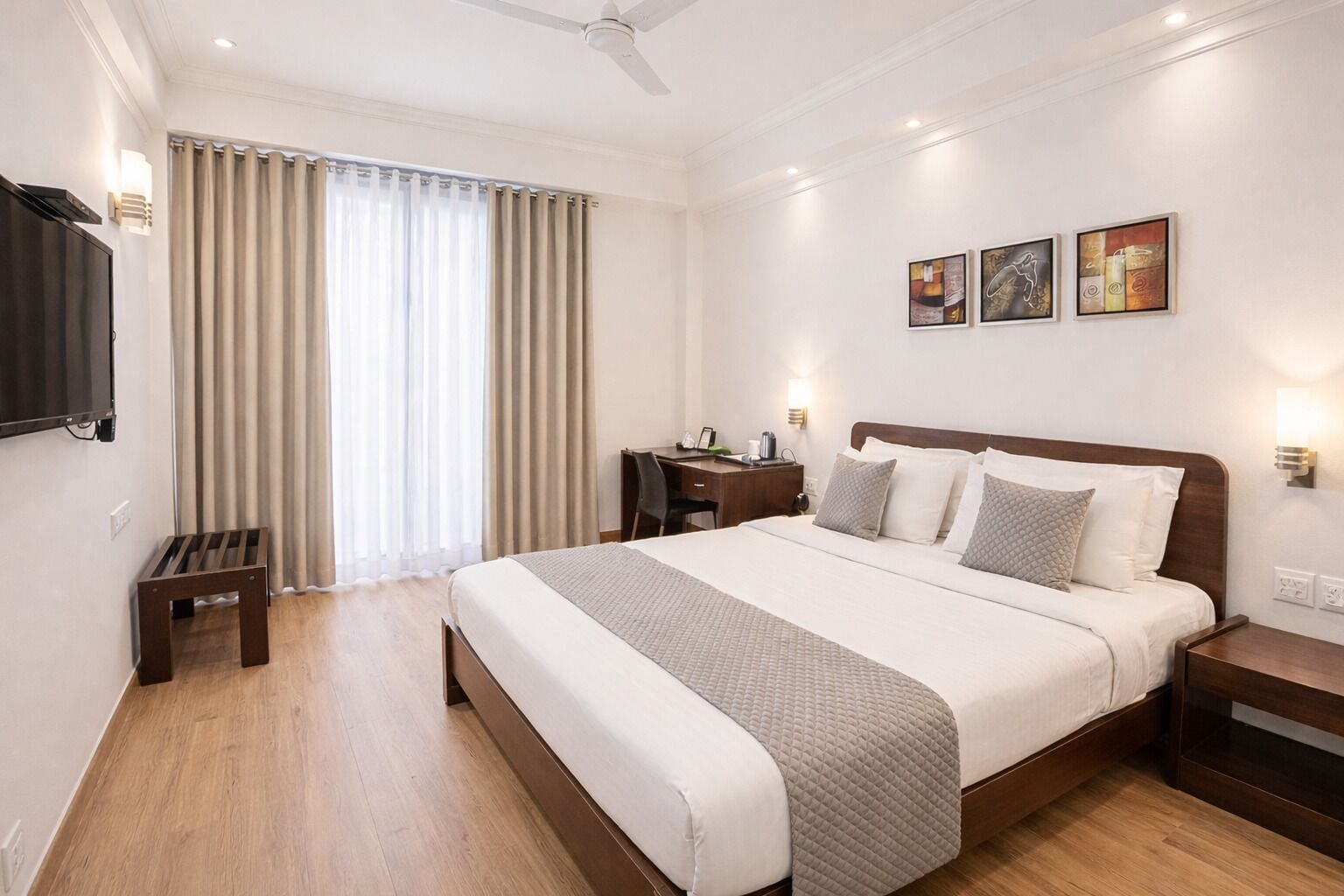 Quarto Duplo Executivo | Secretária, secret ária adequada para computadores portáteis 